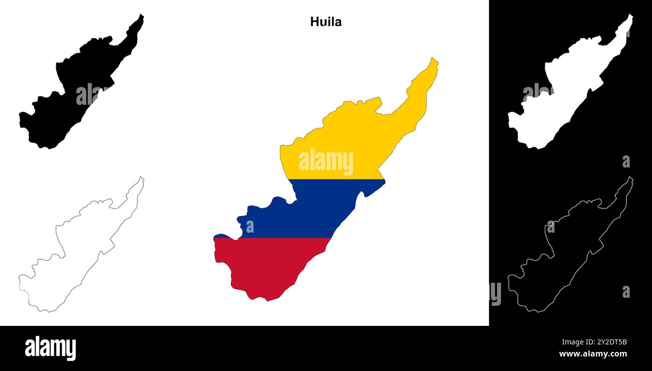 Huila department outline map set Stock Vector Image & Art - Alamy