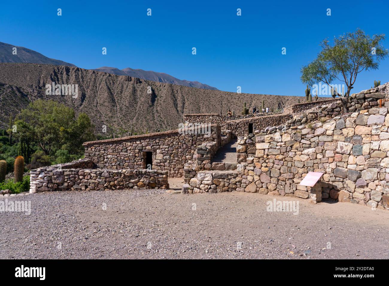 Partially reconstructed ruins in the Pucara of Tilcara, a pre-Hispanic ...