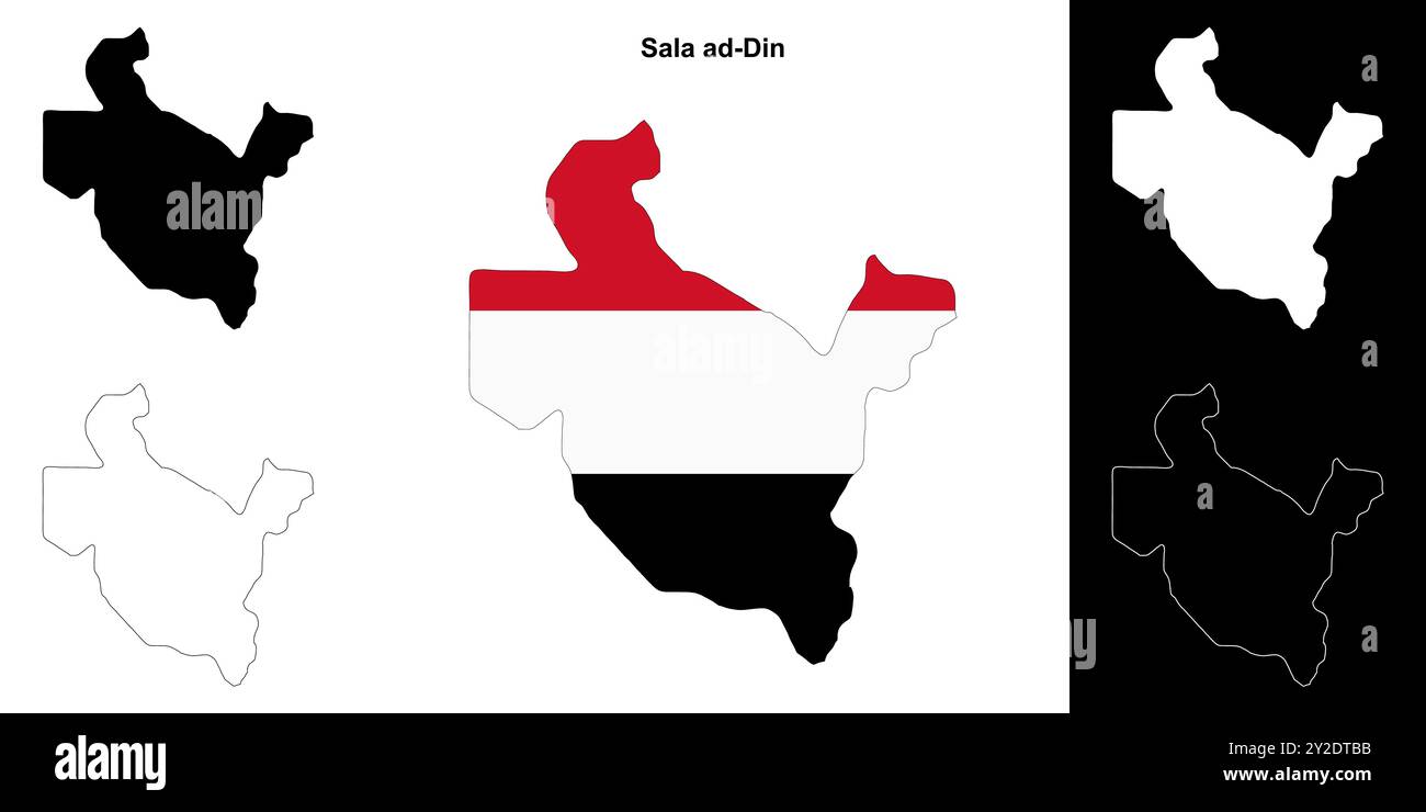 Sala ad din silhouette map hi-res stock photography and images - Alamy