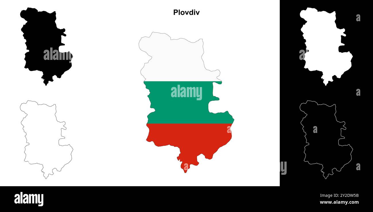 Plovdiv outline map hi-res stock photography and images - Alamy