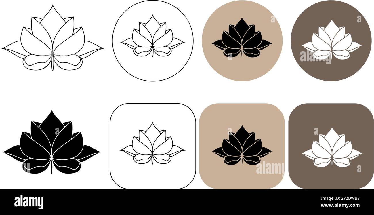 Lotus flower. Contour line vector illustration for logo, design ...
