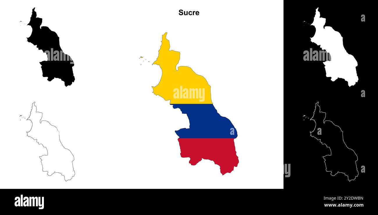 Sucre outline map hi-res stock photography and images - Alamy