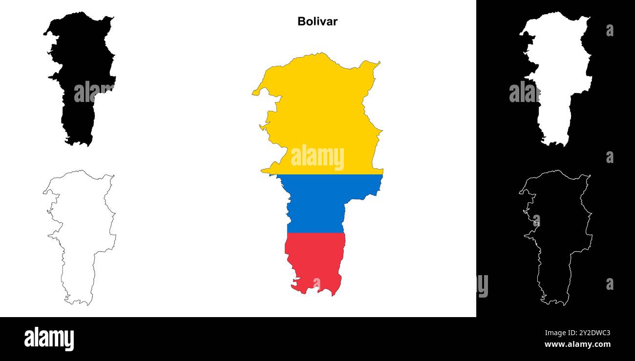 Bolivar province outline map set Stock Vector Image & Art - Alamy