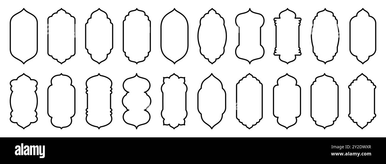 Shape Islamic door and window silhouette Arabic arch. Collection of ...