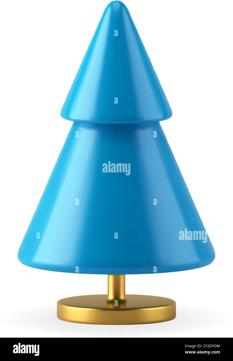 Realistic blue Christmas tree minimalistic triangle toy symbol of New ...