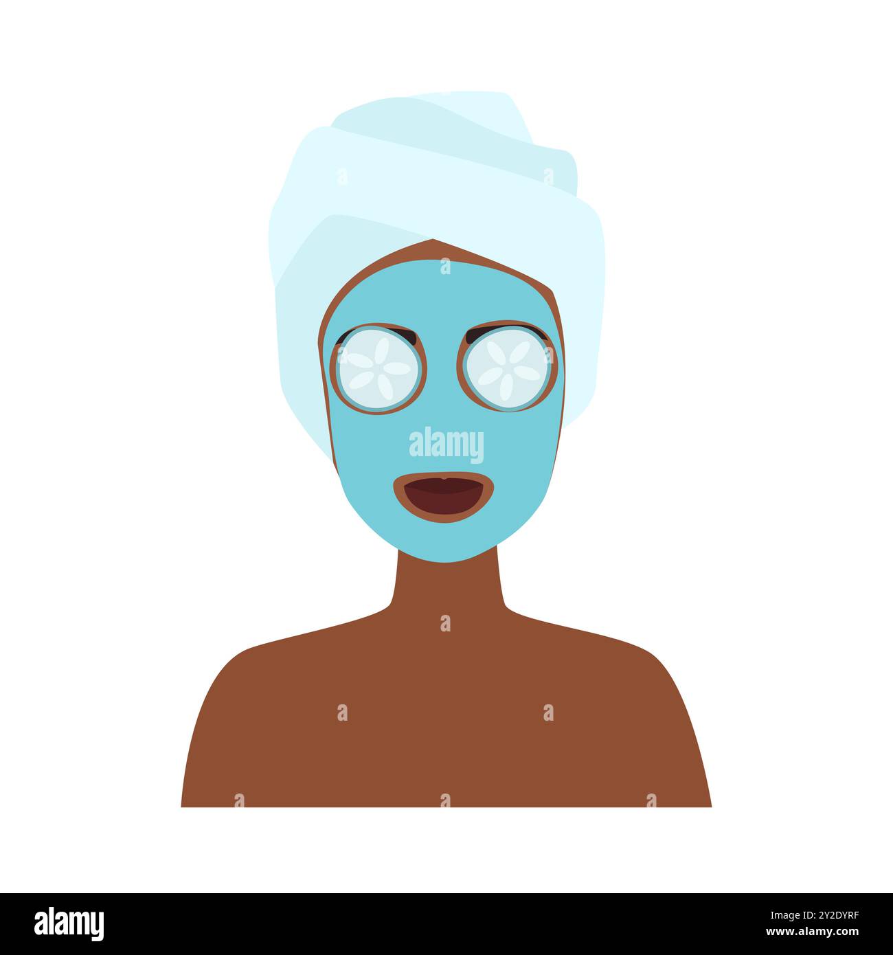 Vector illustration of a woman receiving a spa facial treatment ...