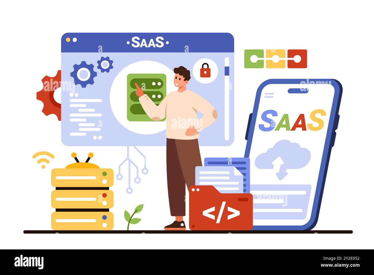 SaaS, software as service. Tiny customer working with cross platform ...