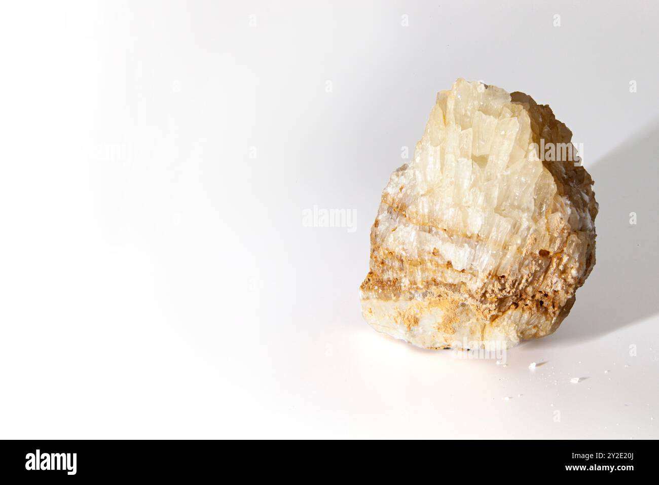 Quartz crystal isolated on white background, semi-precious stones or ...