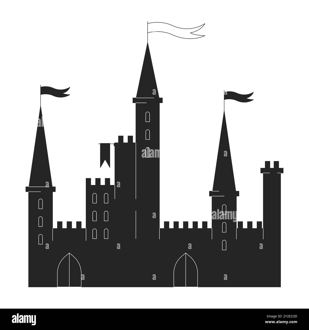 Outline castle with flags hi-res stock photography and images - Alamy