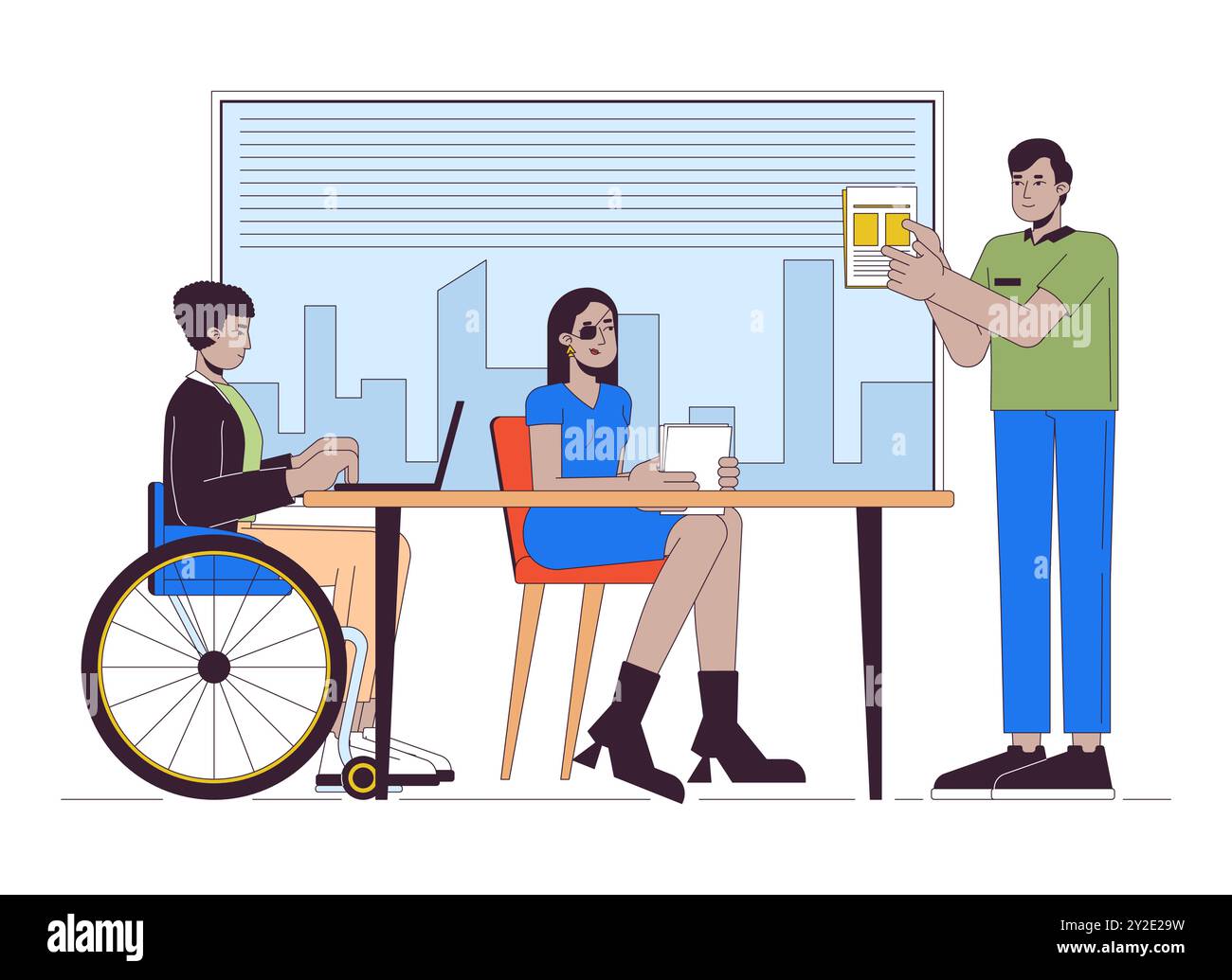 Disabled worker office Stock Vector Images - Alamy