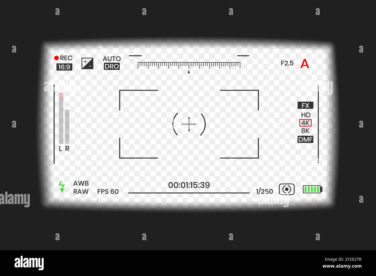 Camera viewfinder video or photo frame recorder flat style design ...