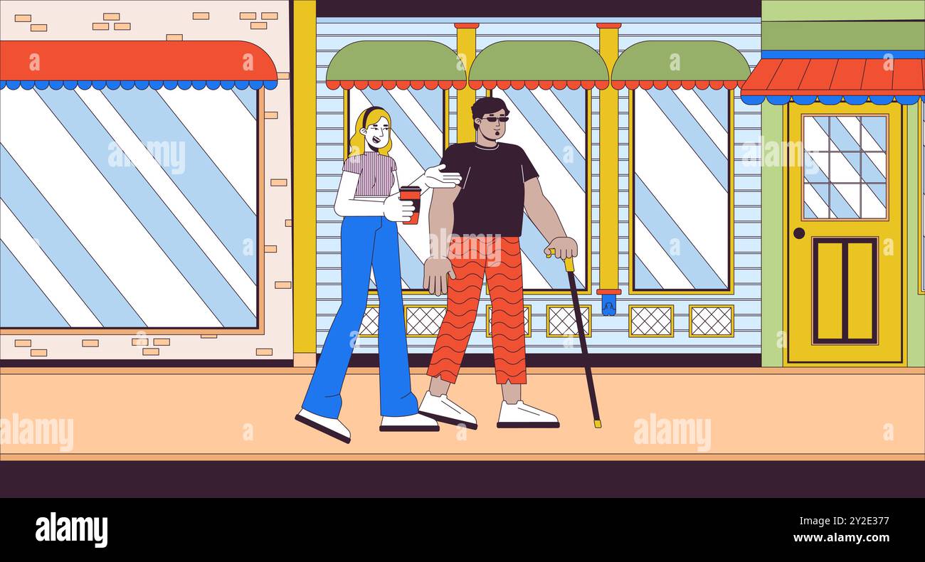 Friends on walk in city cartoon flat illustration Stock Vector Image ...