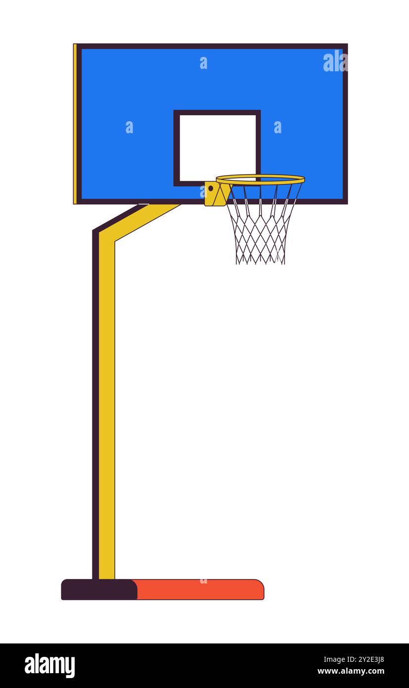 Basketball shield on pole 2D linear cartoon object Stock Vector Image ...