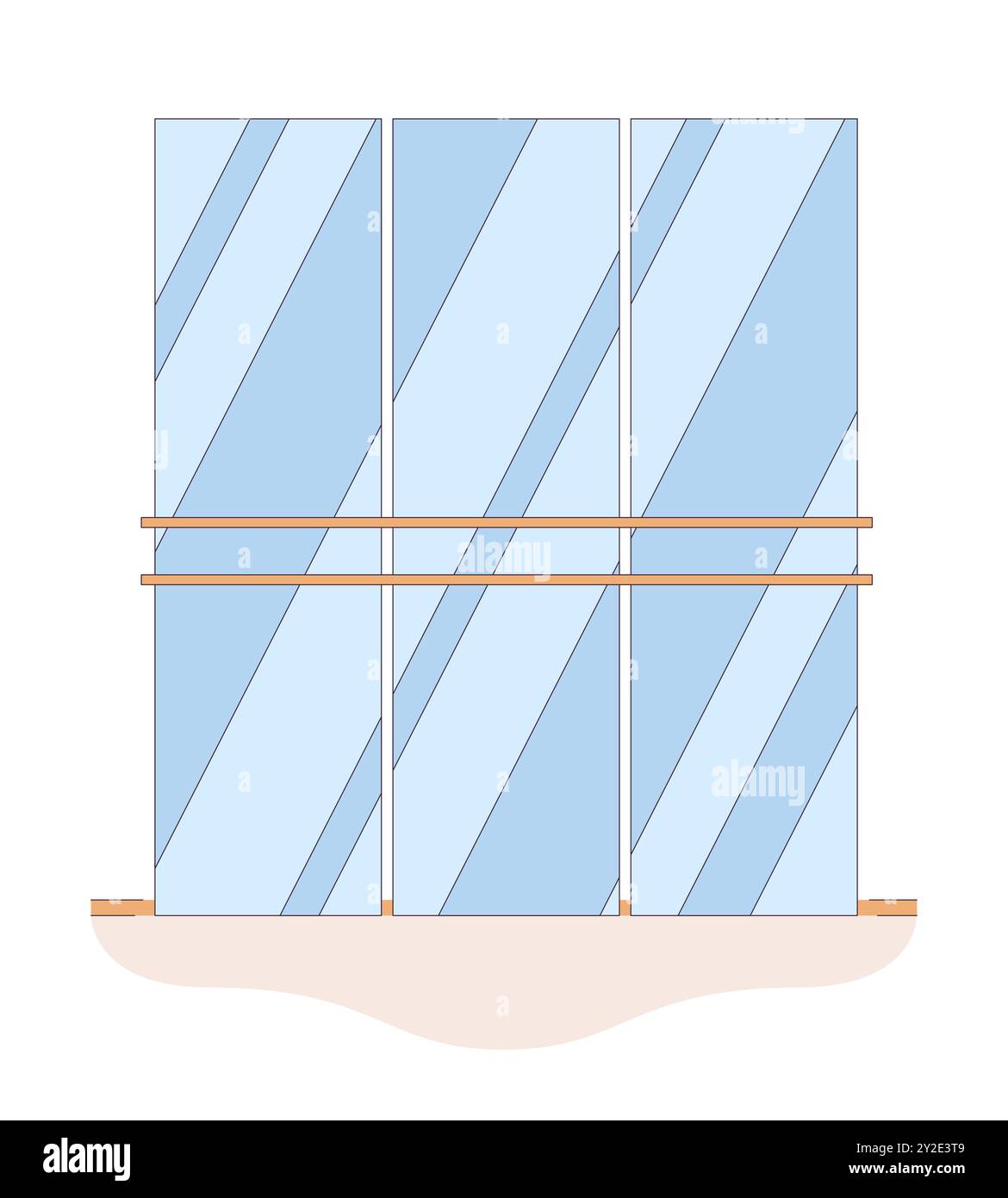 Dance studio with mirrors line cartoon flat illustration Stock Vector ...