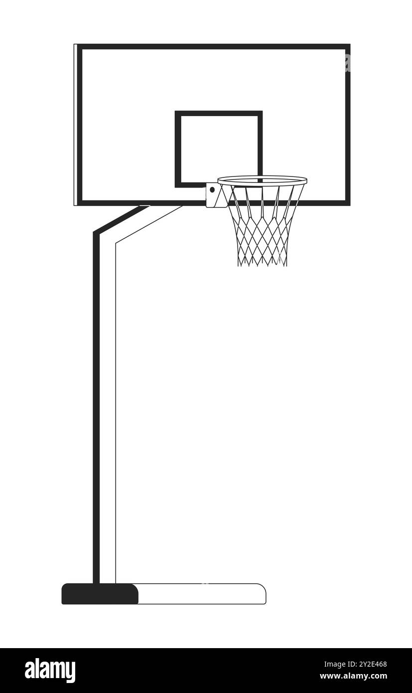 Basketball shield on pole black and white 2D line cartoon object Stock ...