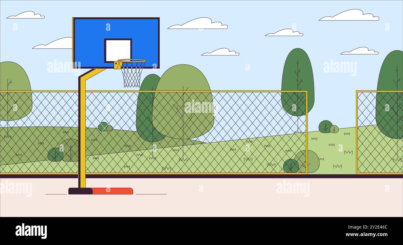 Basketball court cartoon flat illustration Stock Vector Image & Art - Alamy