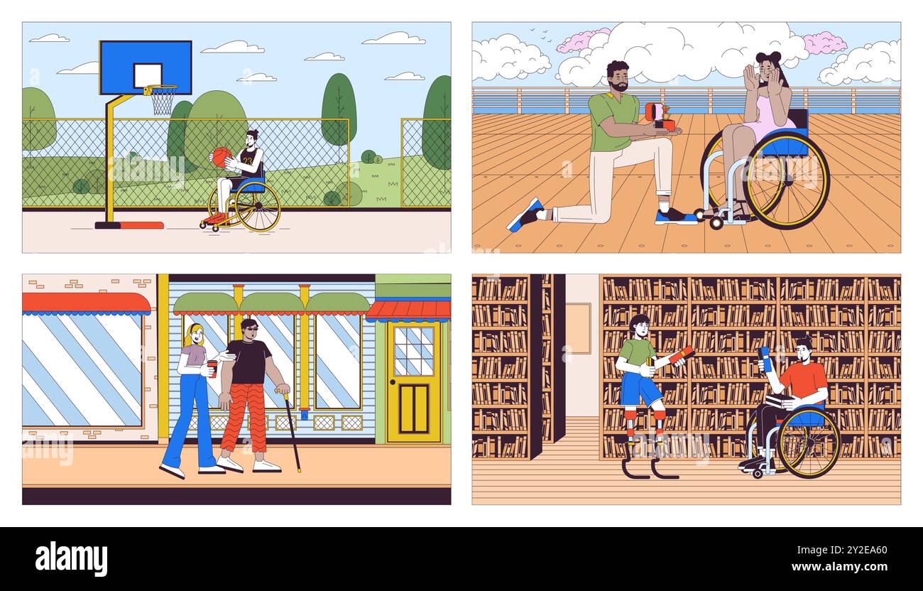 Disability vector illustrations Stock Vector Images - Alamy