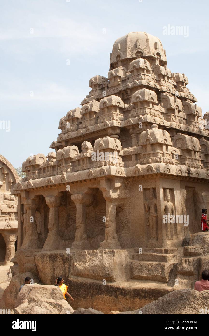 Monolithic rock temples, Pancha Ratha Complex (Five temples ...