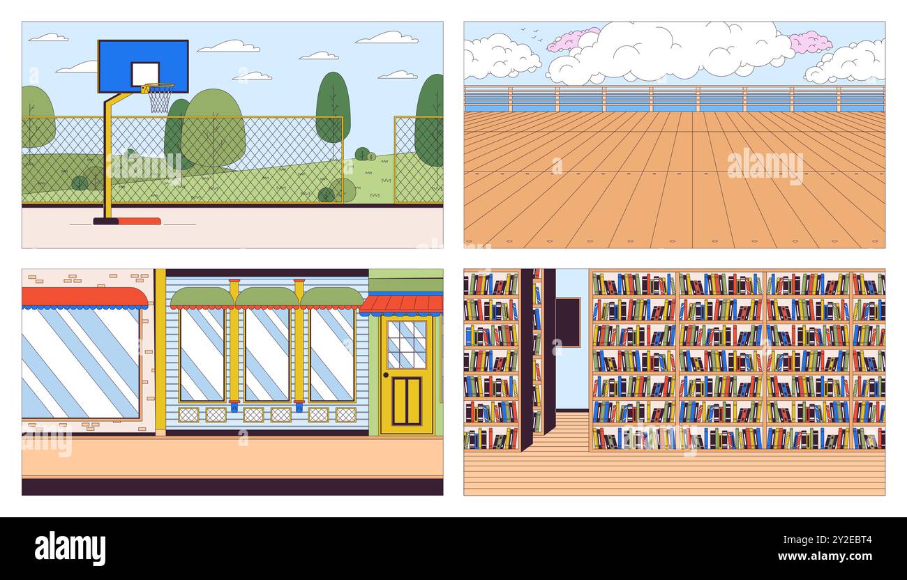 Public places cartoon hi-res stock photography and images - Alamy