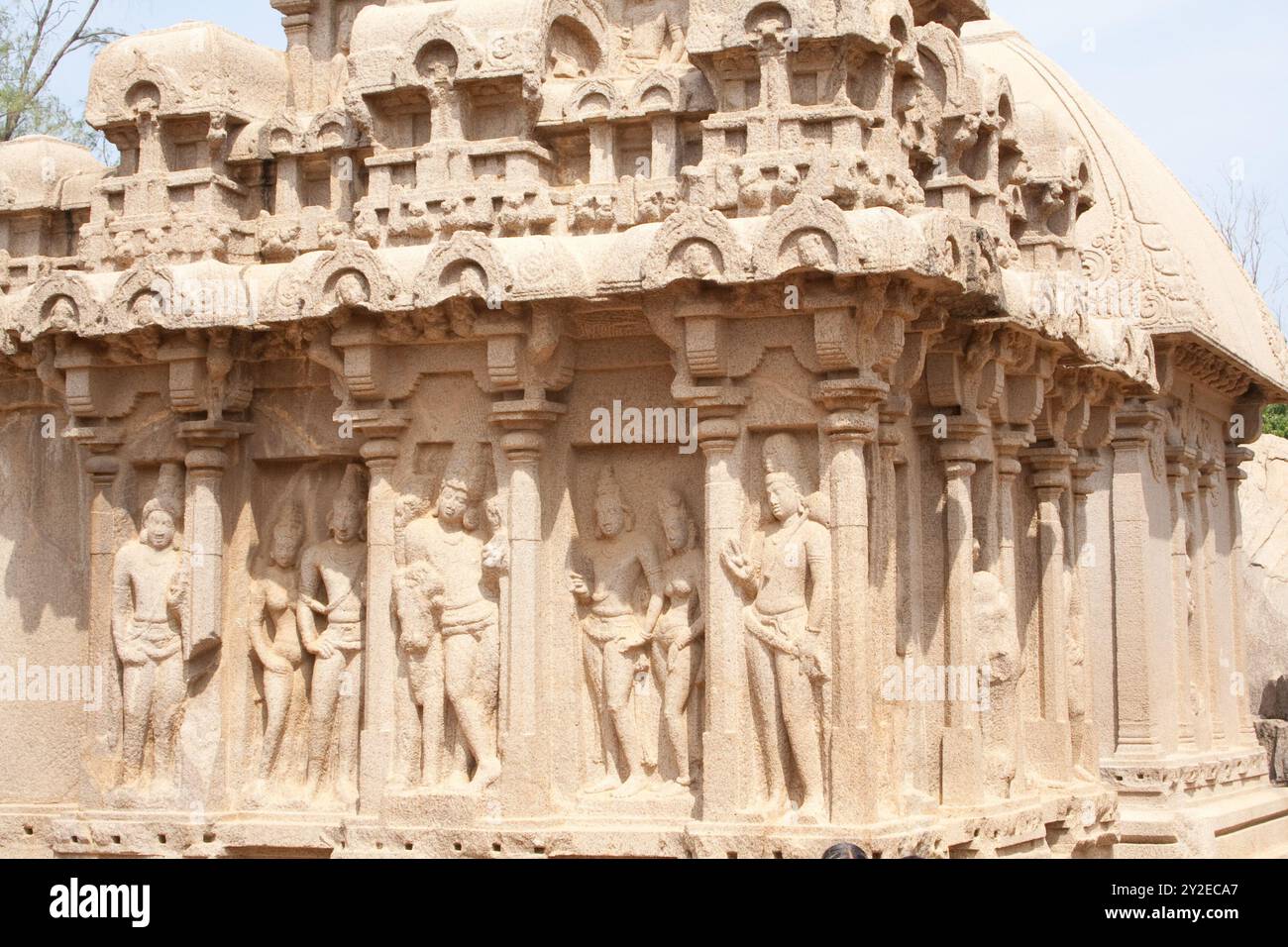 Monolithic rock carving, Temple, Pancha Ratha Complex, mythical beast ...