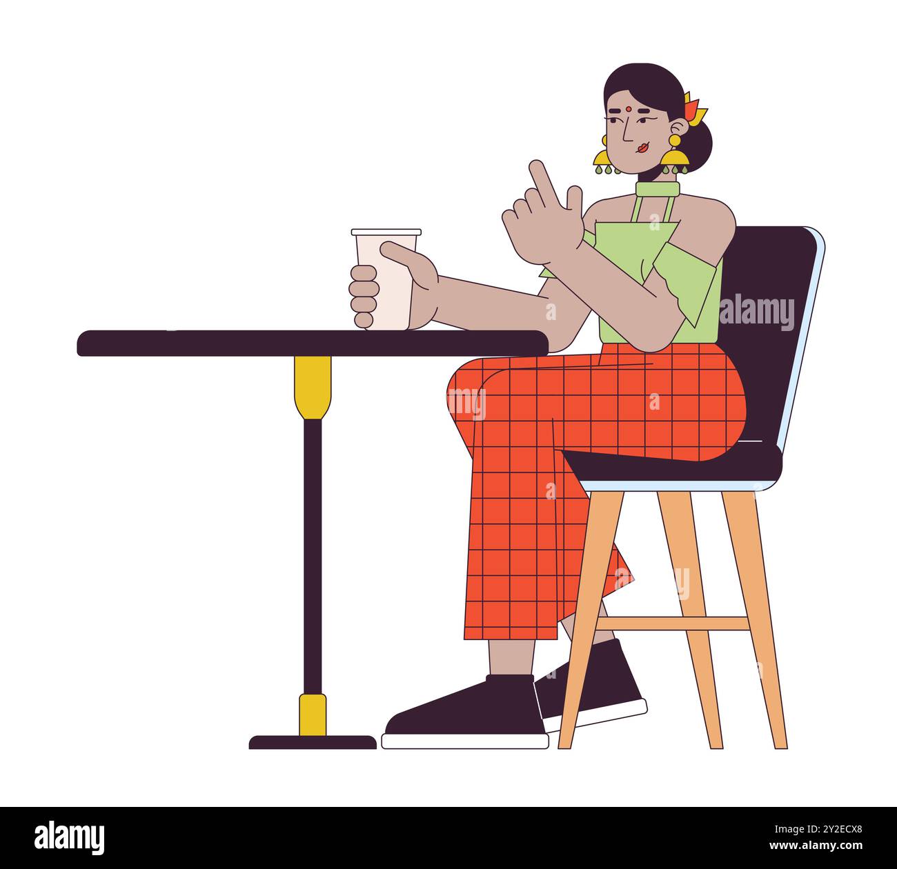 Asian woman coffee shop line hi-res stock photography and images - Alamy