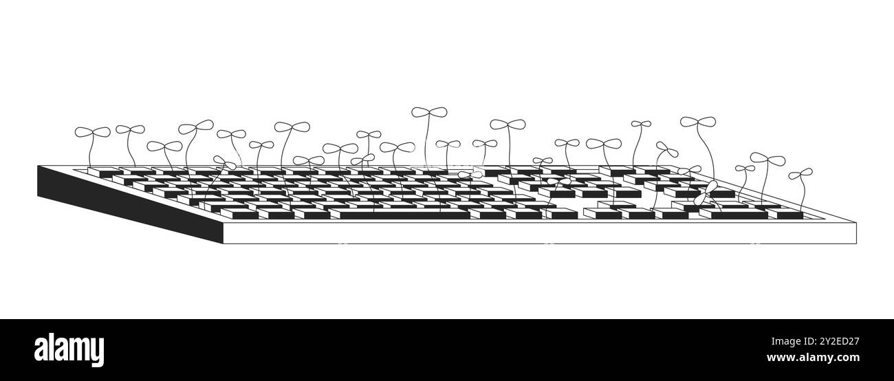 Black and white ink sprouts Stock Vector Images - Alamy