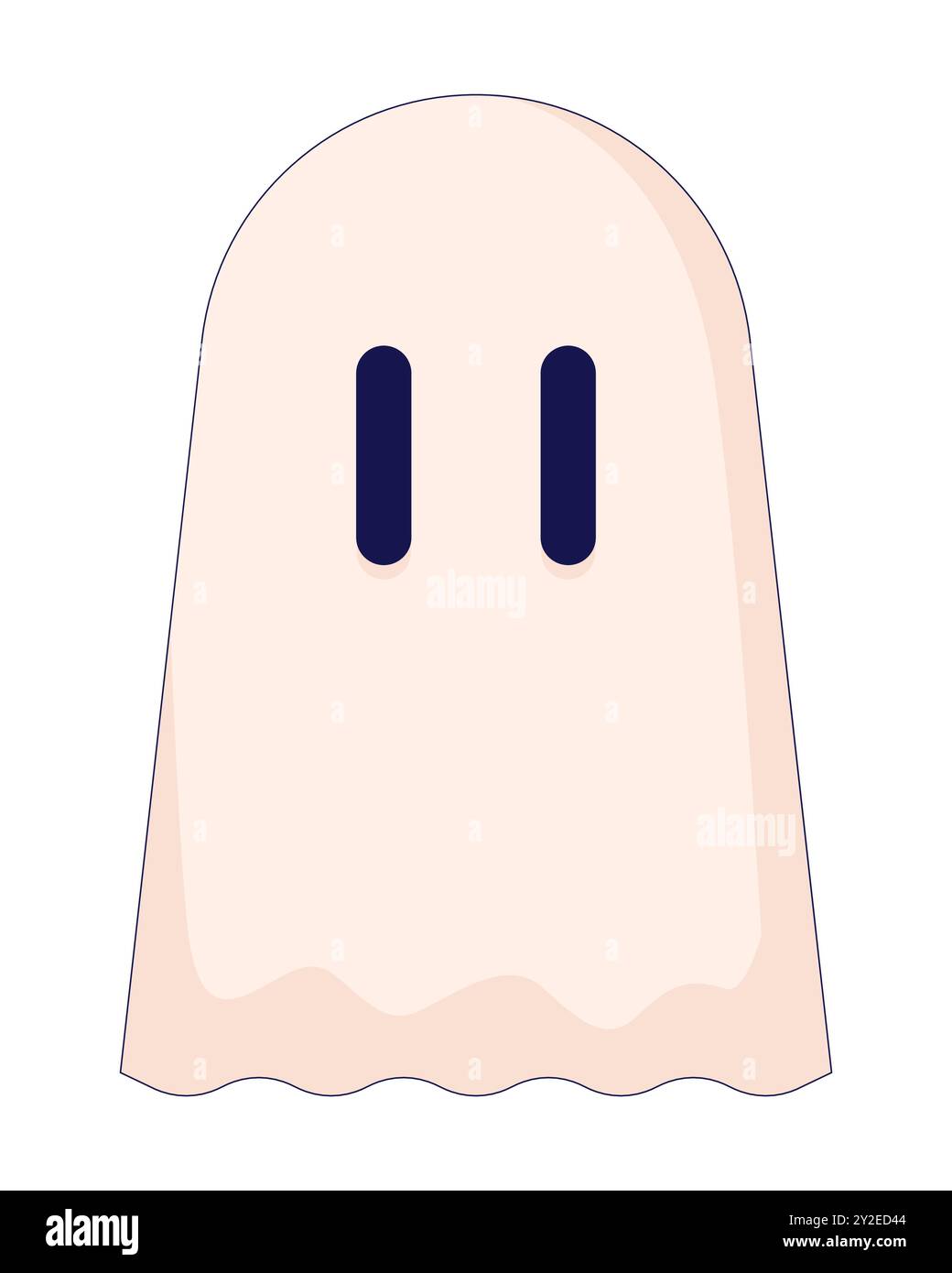 Cute spooky ghost 2D linear cartoon character Stock Vector Image & Art ...