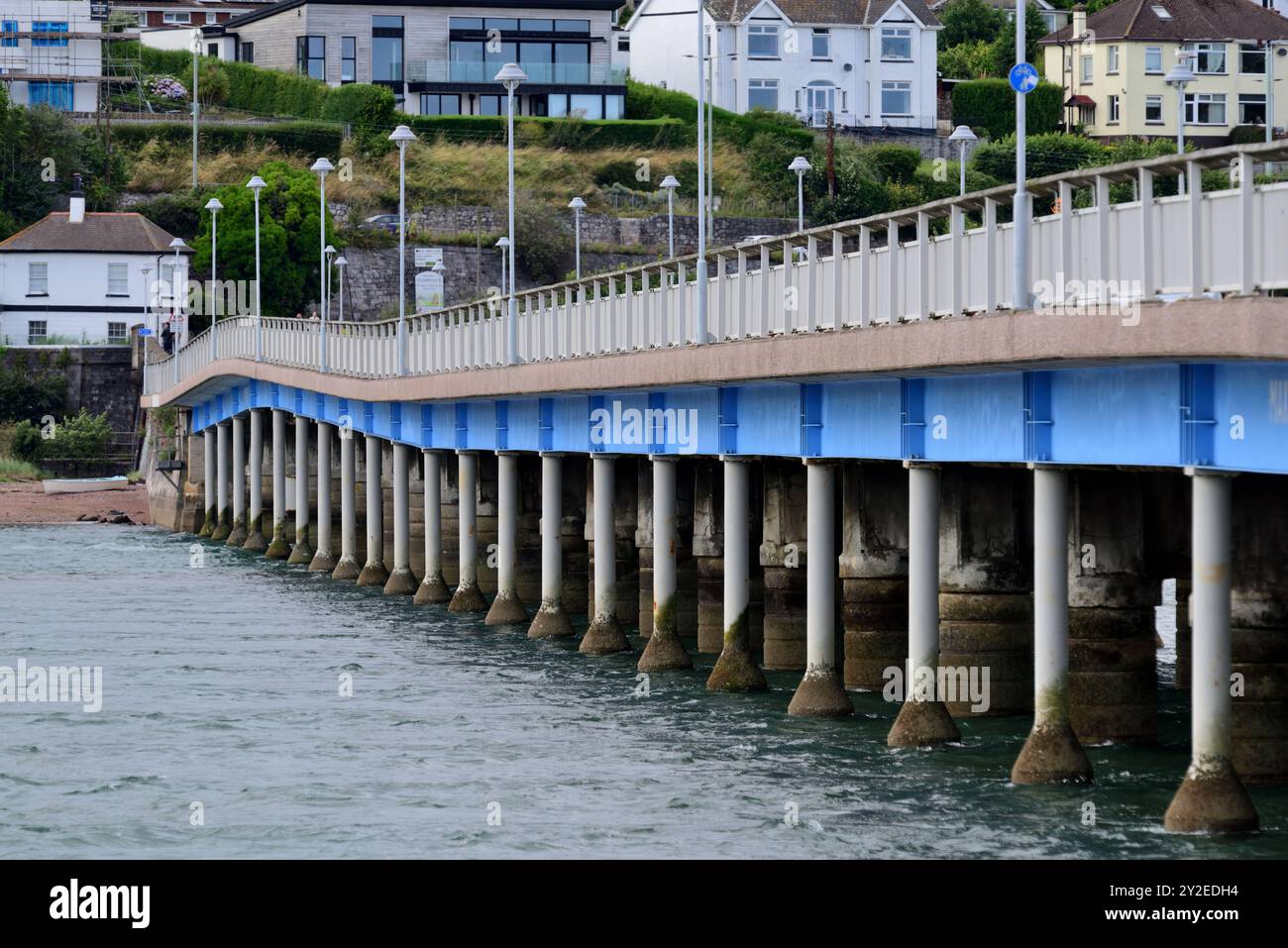 Shaldon bridge carrying the A379 road to Teignmouth over the river ...