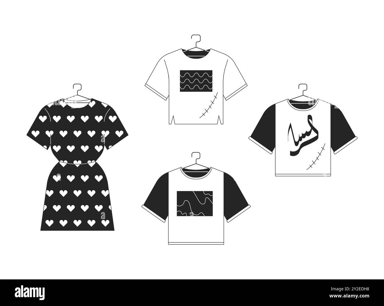 New And Repaired Clothes Black And White 2d Line Cartoon Objects Set Stock Vector Image And Art