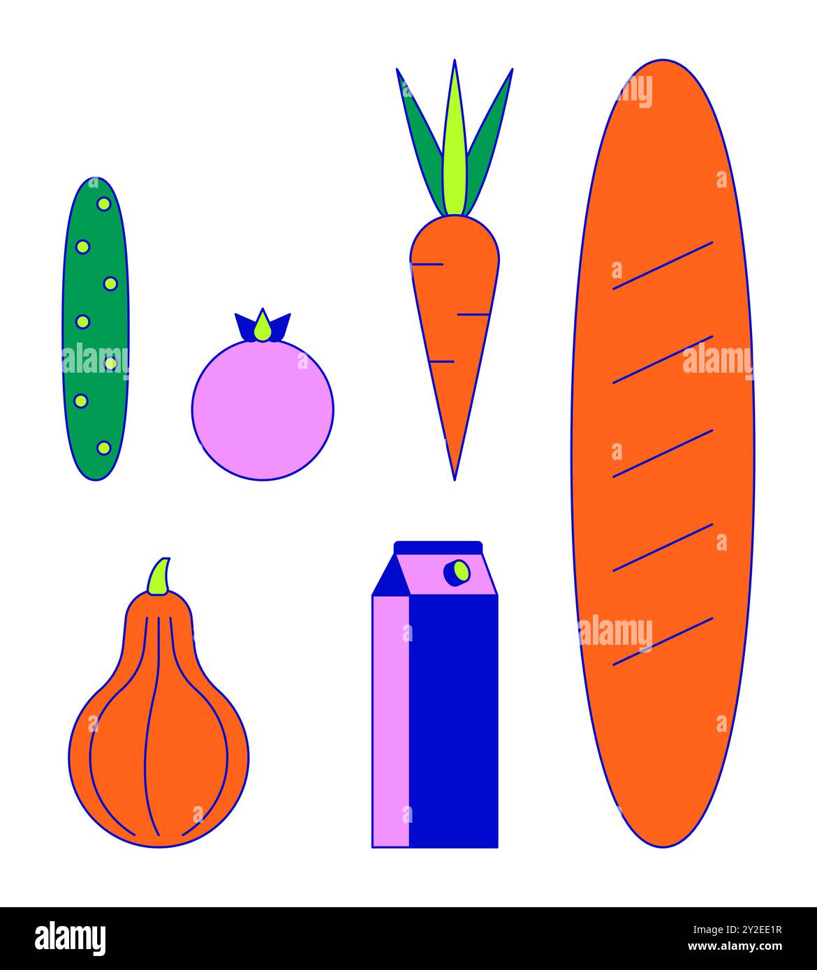 Healthy Grocery Products 2d Linear Cartoon Objects Set Stock Vector Image And Art Alamy