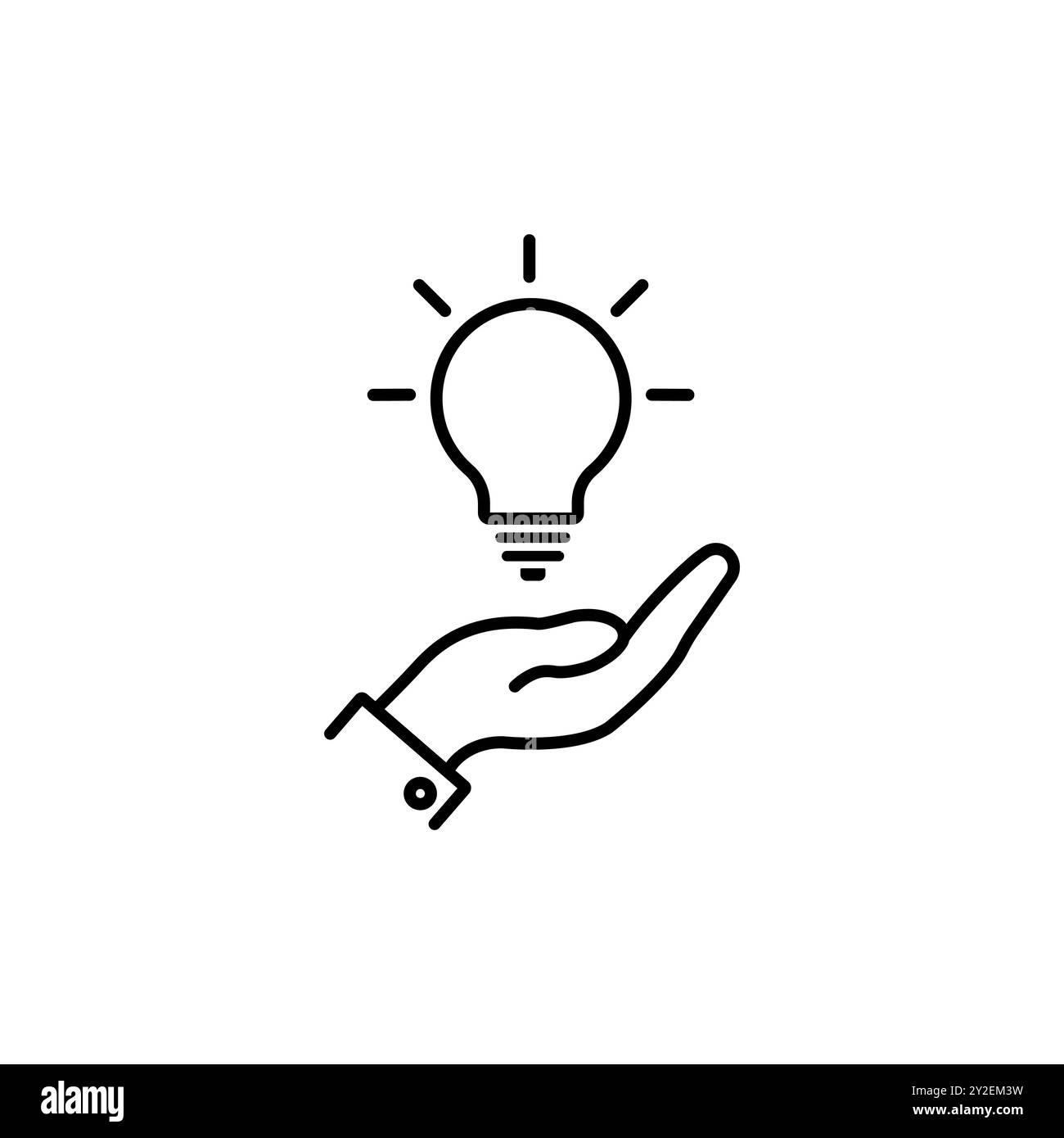 Hand holding light bulb. Smart idea icon isolated. Innovation, solution ...