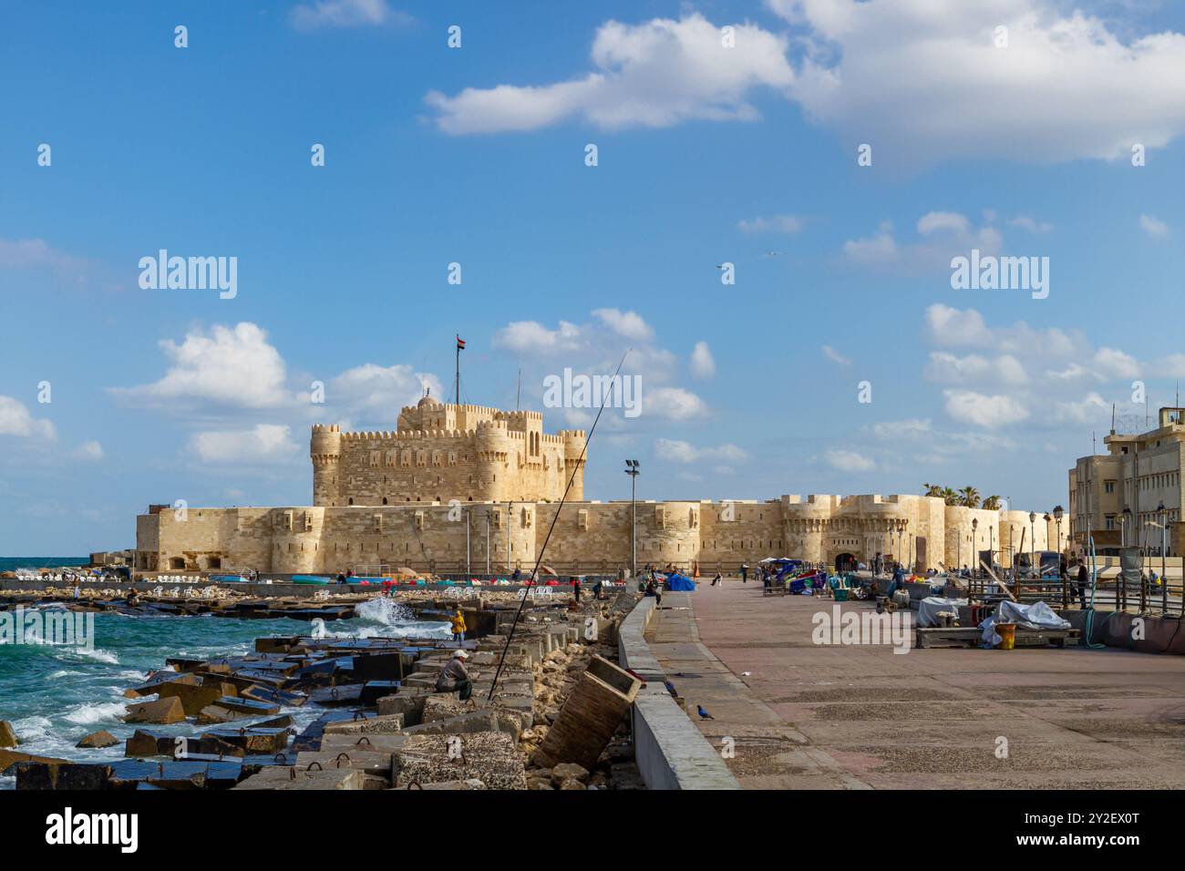 Qaitbay Citadel in Alexandria , Egypt Stock Photo - Alamy