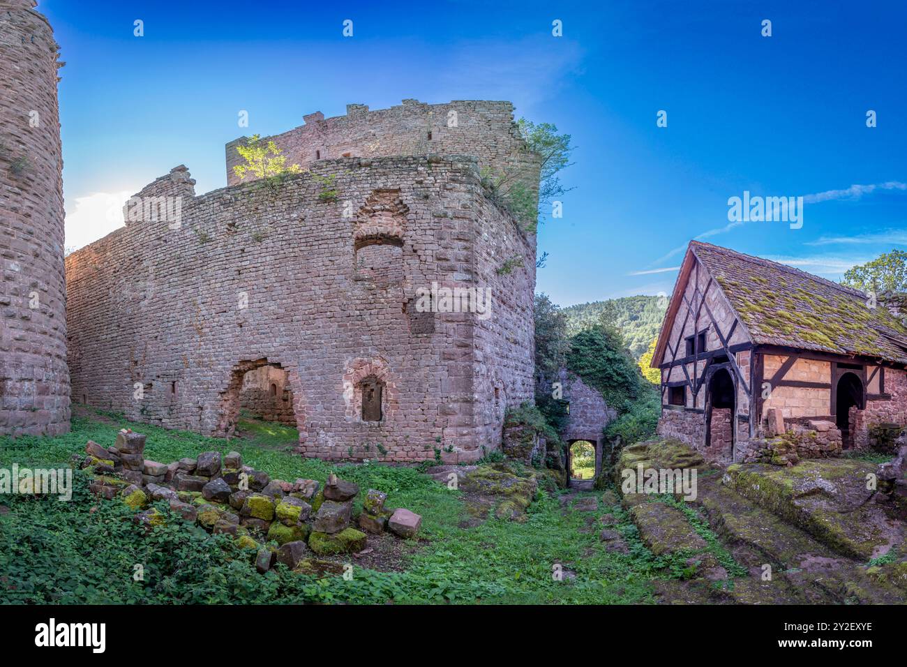 Ottrott Castles, France - 09 07 2024: View inside the Rathsamhausen ...