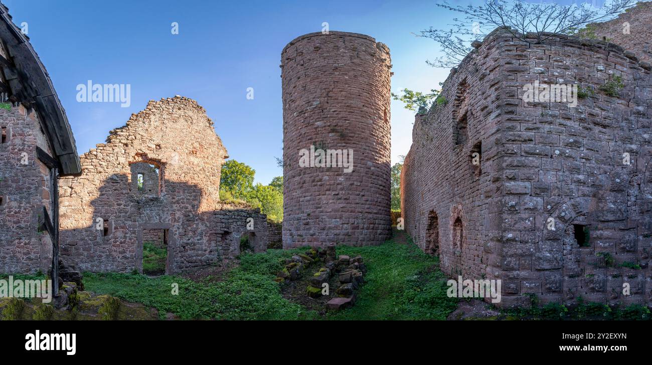 Ottrott Castles, France - 09 07 2024: View inside the Rathsamhausen ...