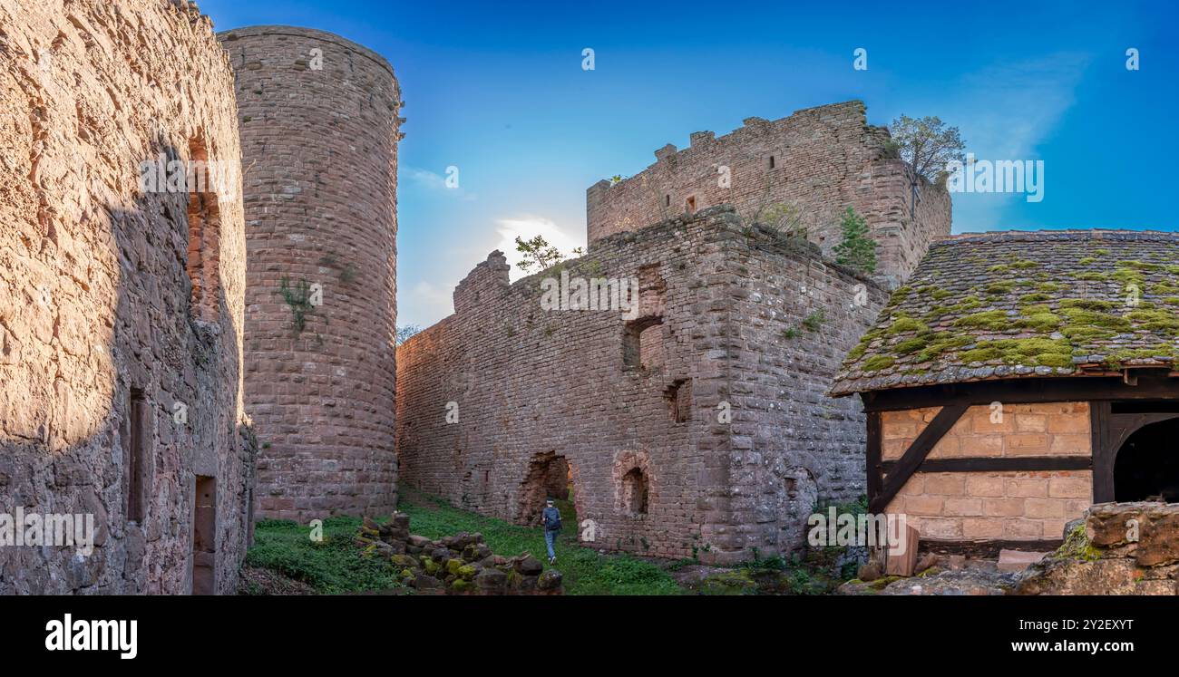 Ottrott Castles, France - 09 07 2024: View inside the Rathsamhausen ...