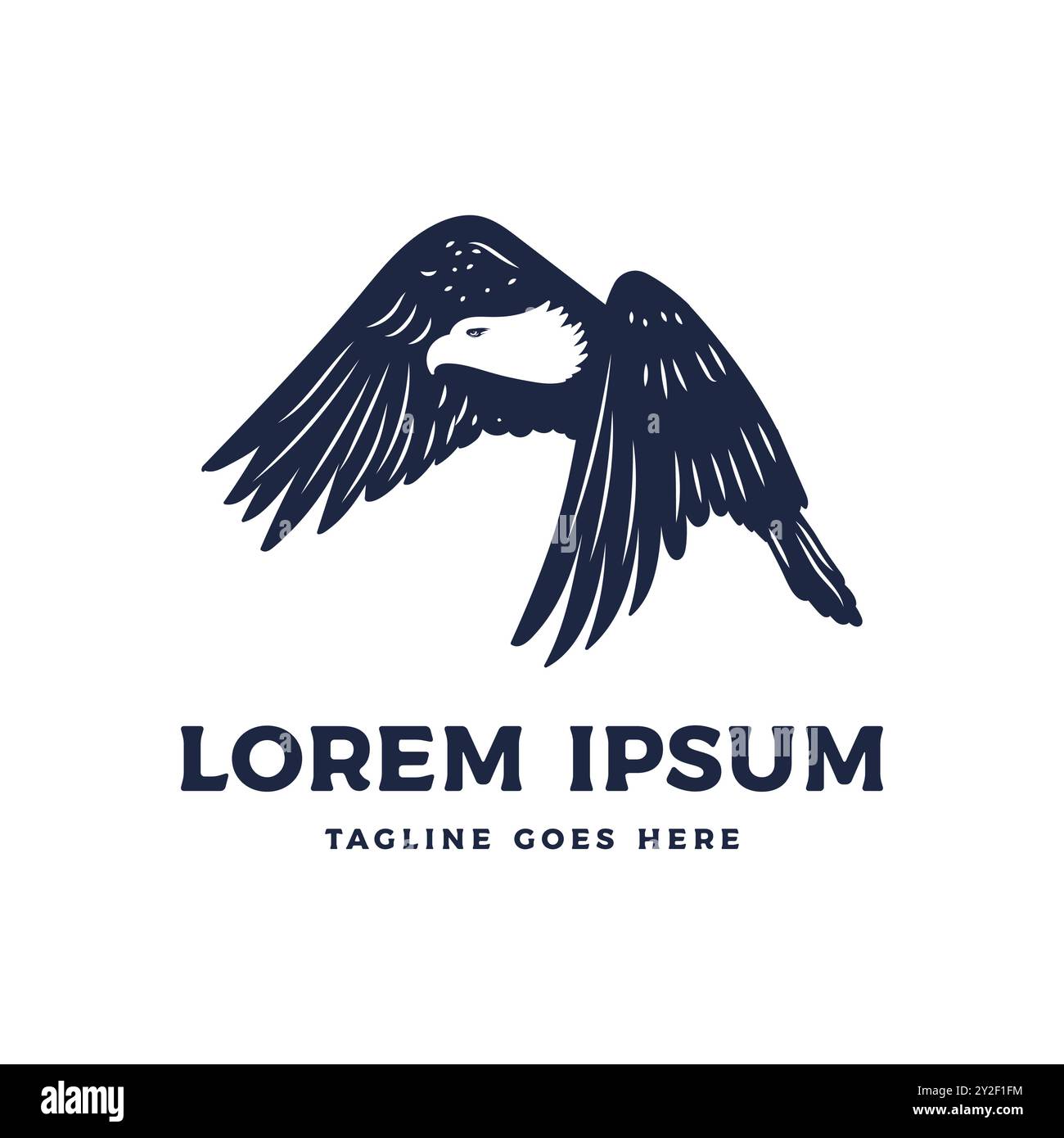 Vintage Retro American Flying Bald Eagle Hawk Falcon Bird Icon ...