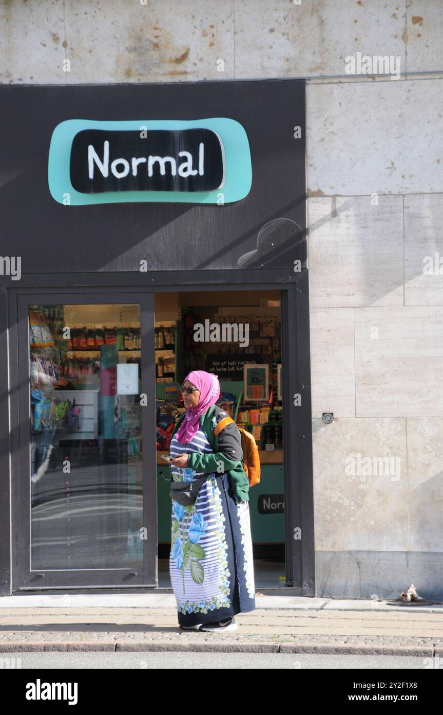 Copenhagen/ Denmark/10 September 2024/ Normal store shoppers in danish ...