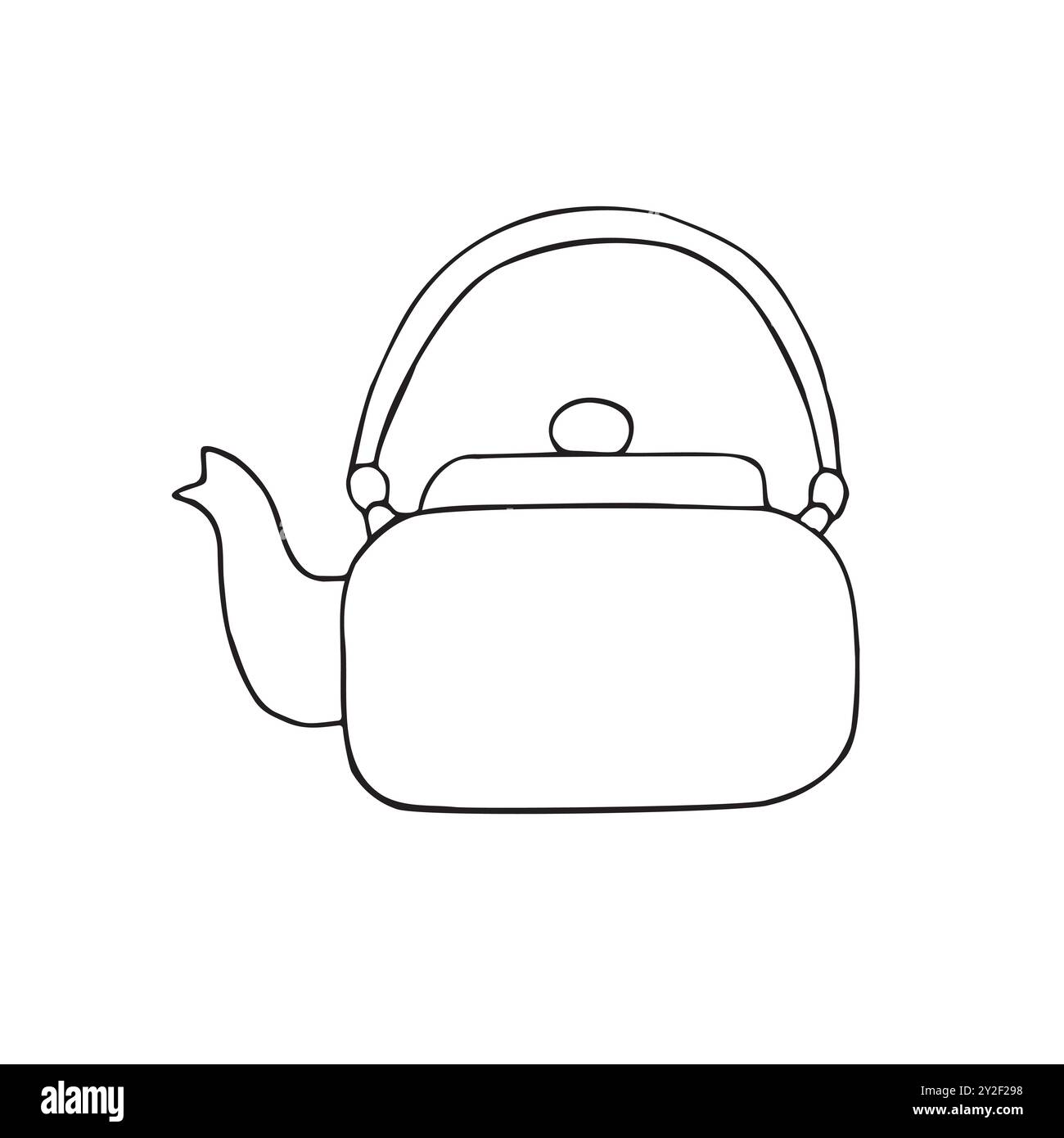 Vector hand drawn doodle sketch outline kettle isolated on white ...