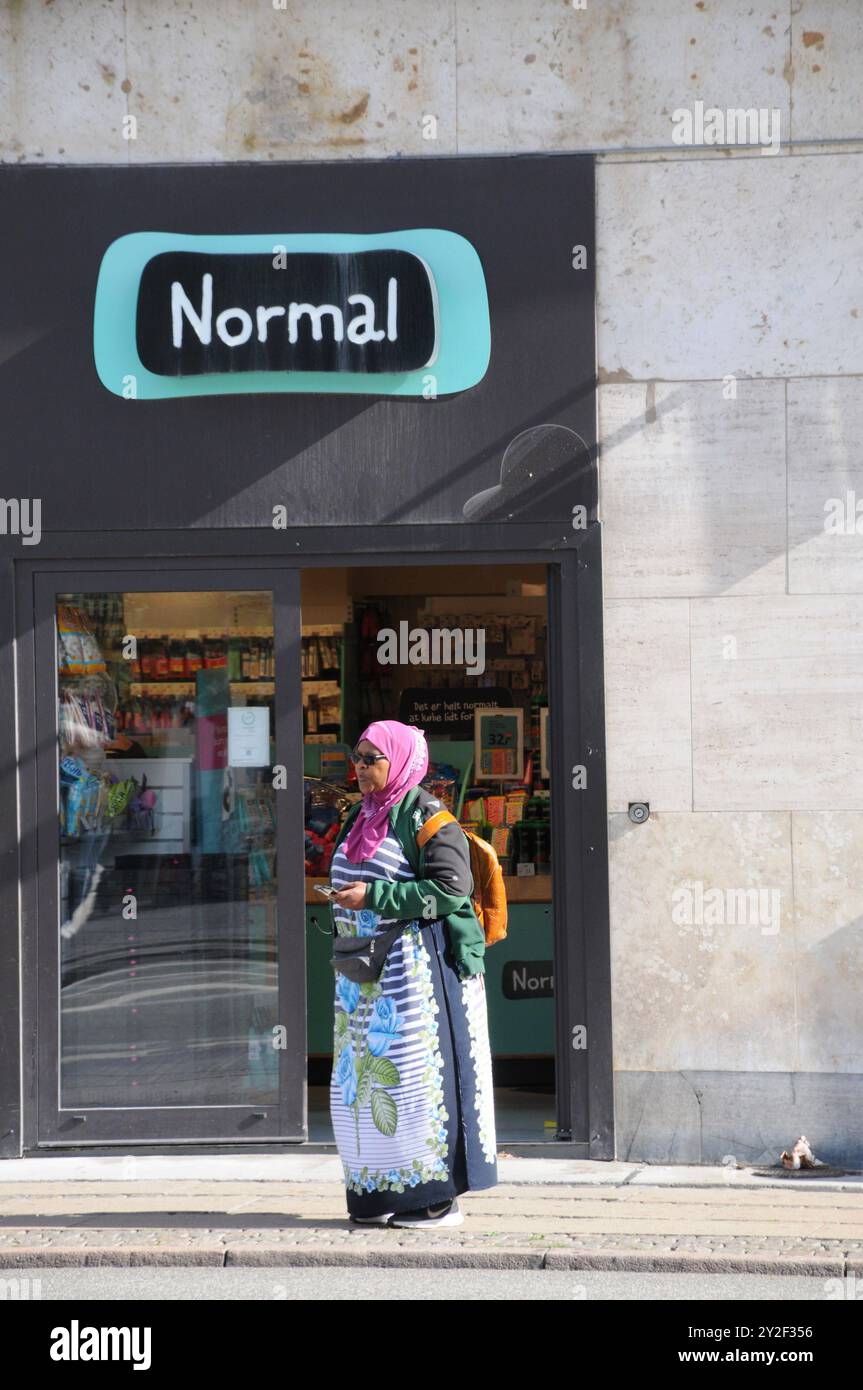 Copenhagen/ Denmark/10 September 2024/ Normal store shoppers in danish ...