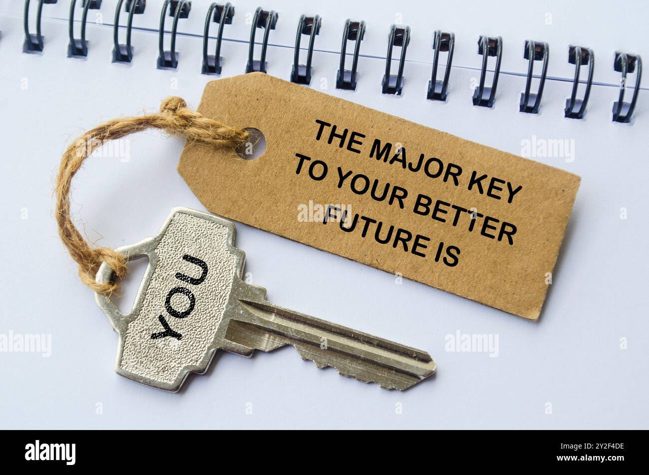 The major key to your better future is you text on key and block paper ...