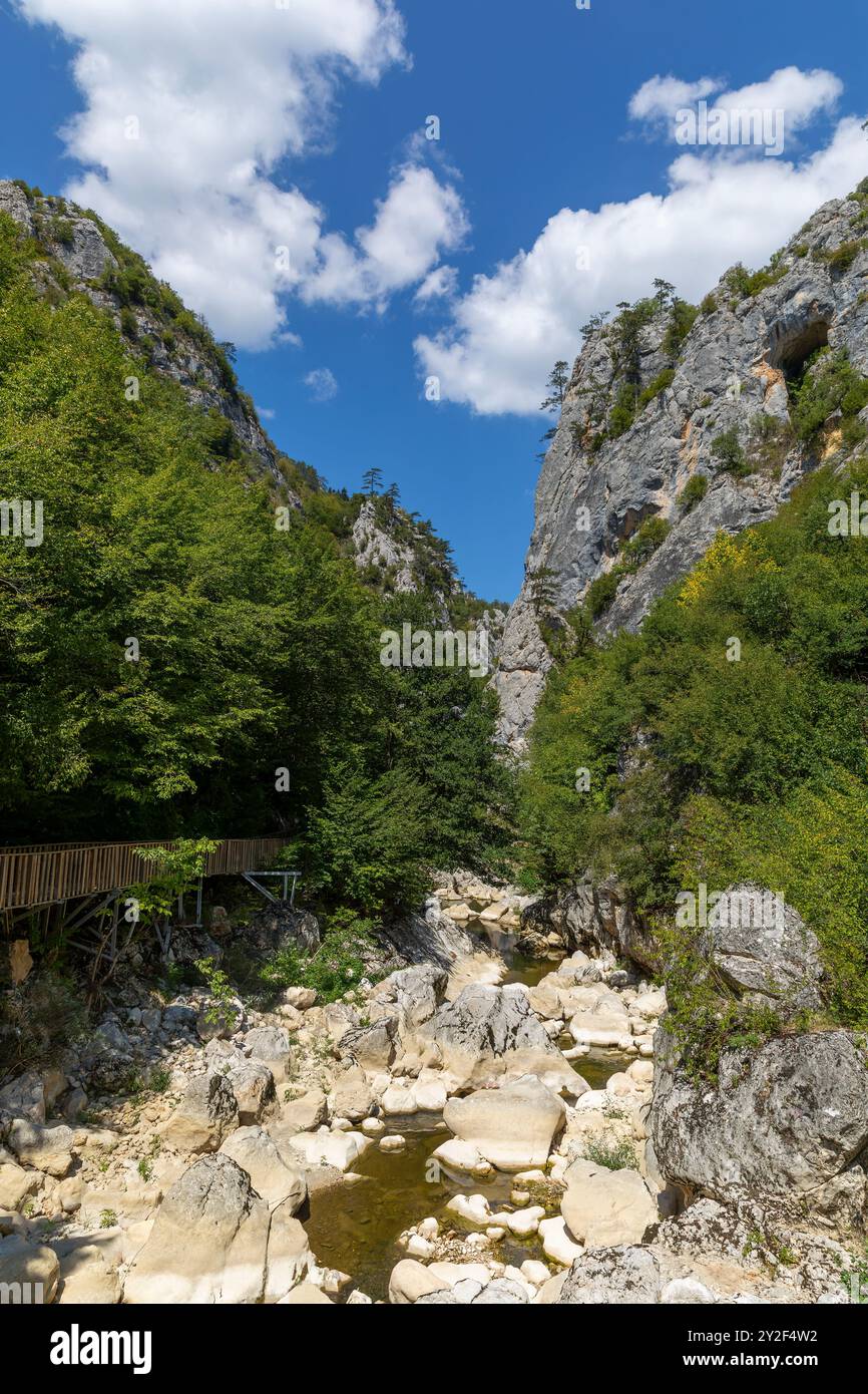 Horma Canyon, Kure Mountains National Park, Kastamonu, Turkey. Wooden ...