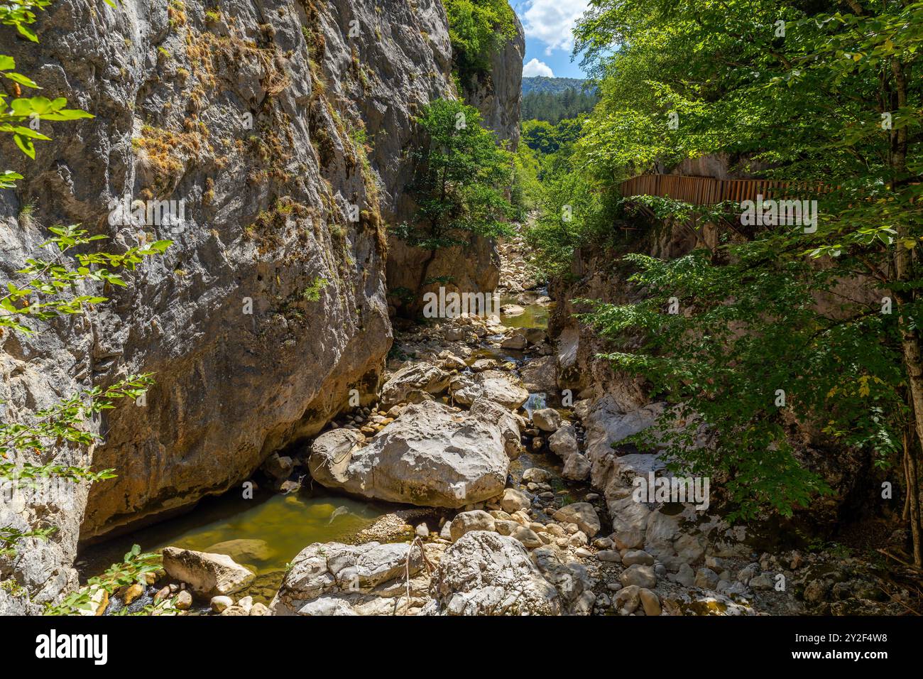 Horma Canyon, Kure Mountains National Park, Kastamonu, Turkey. Wooden ...