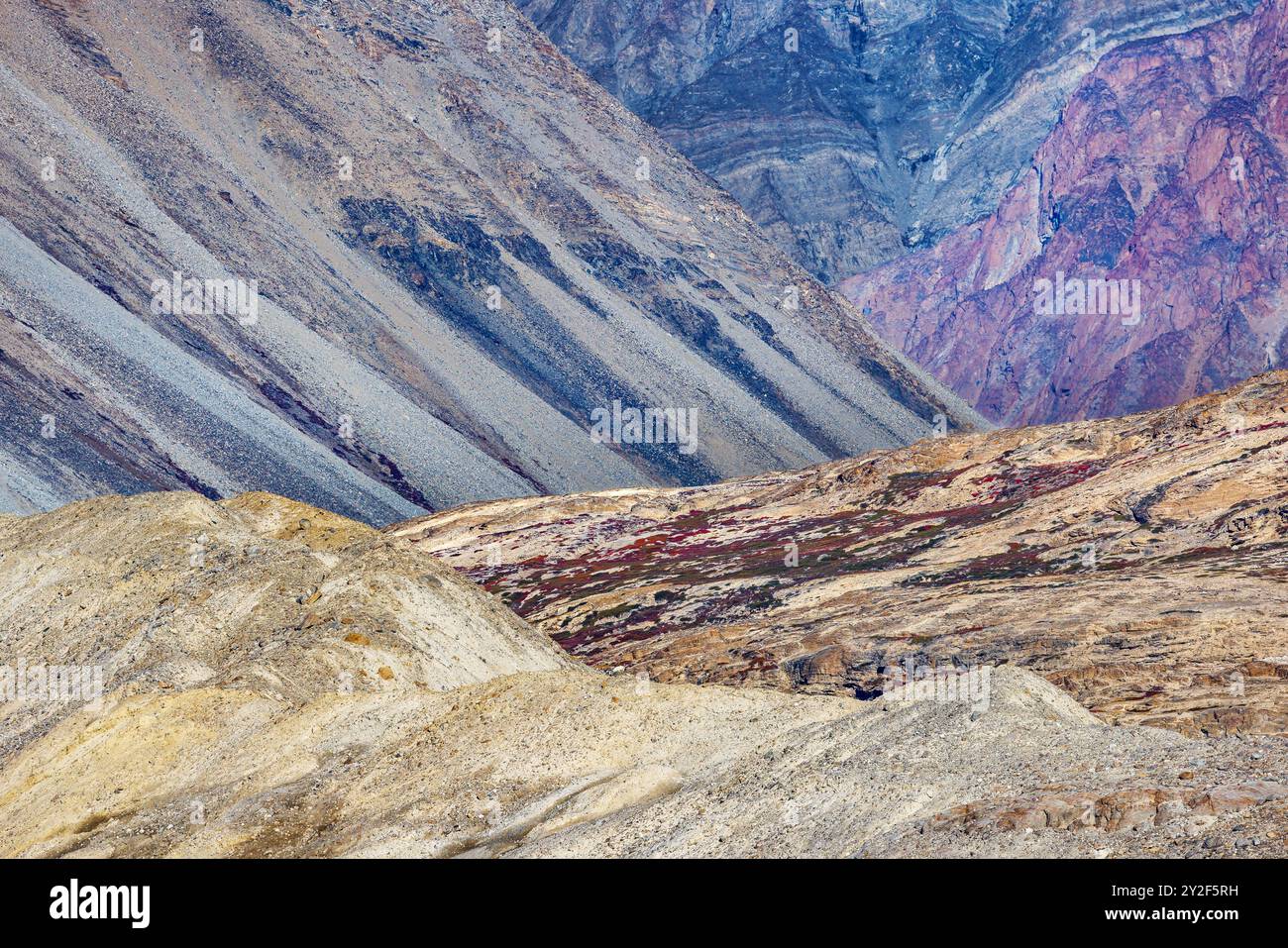 Geological layers above Hisinger Glacier, Dickson Fiord, Northeast ...