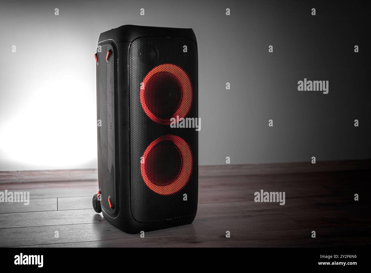 Large wireless speaker in home interior Stock Photo - Alamy
