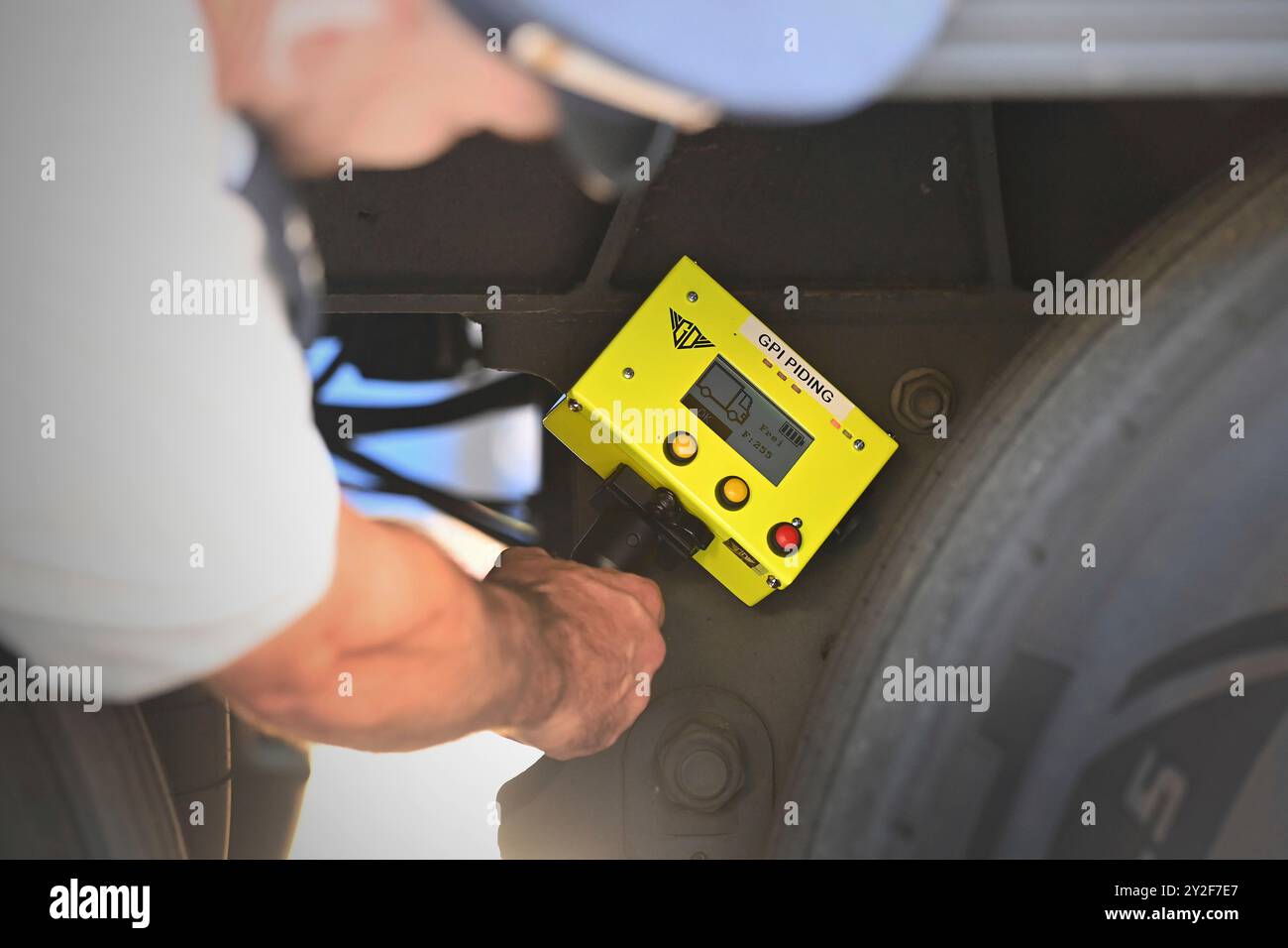 Police officer with hand detector. Methodology for determining whether ...