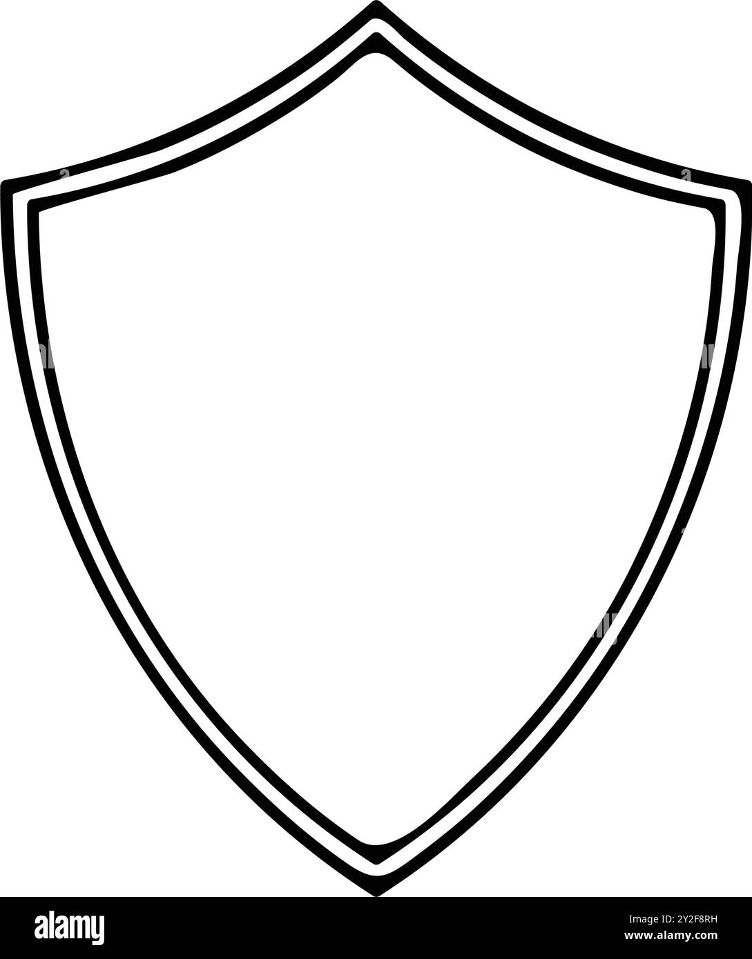 Frame shield icon element, outline border grunge shape icon, decorative ...