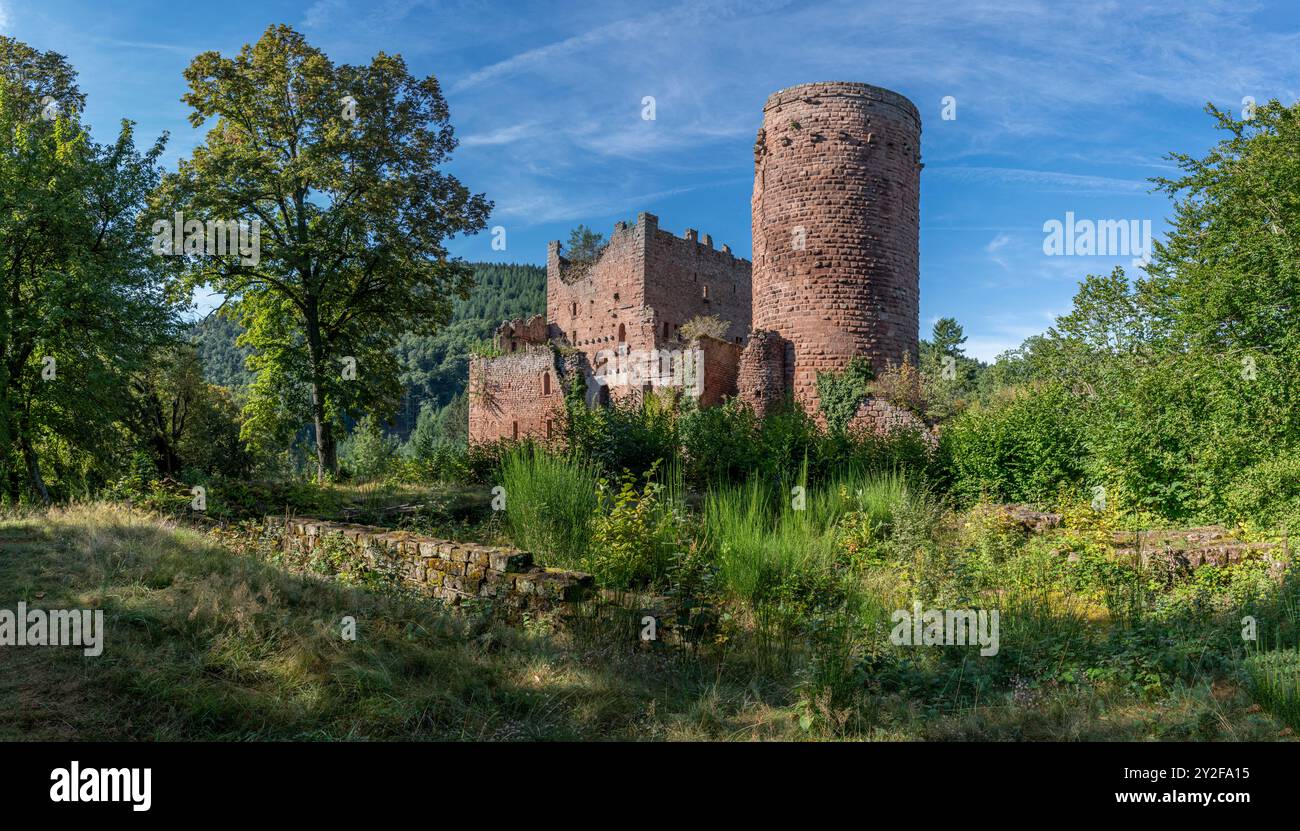 Ottrott Castles, France - 09 07 2024: View of the Rathsamhausen Castle ...