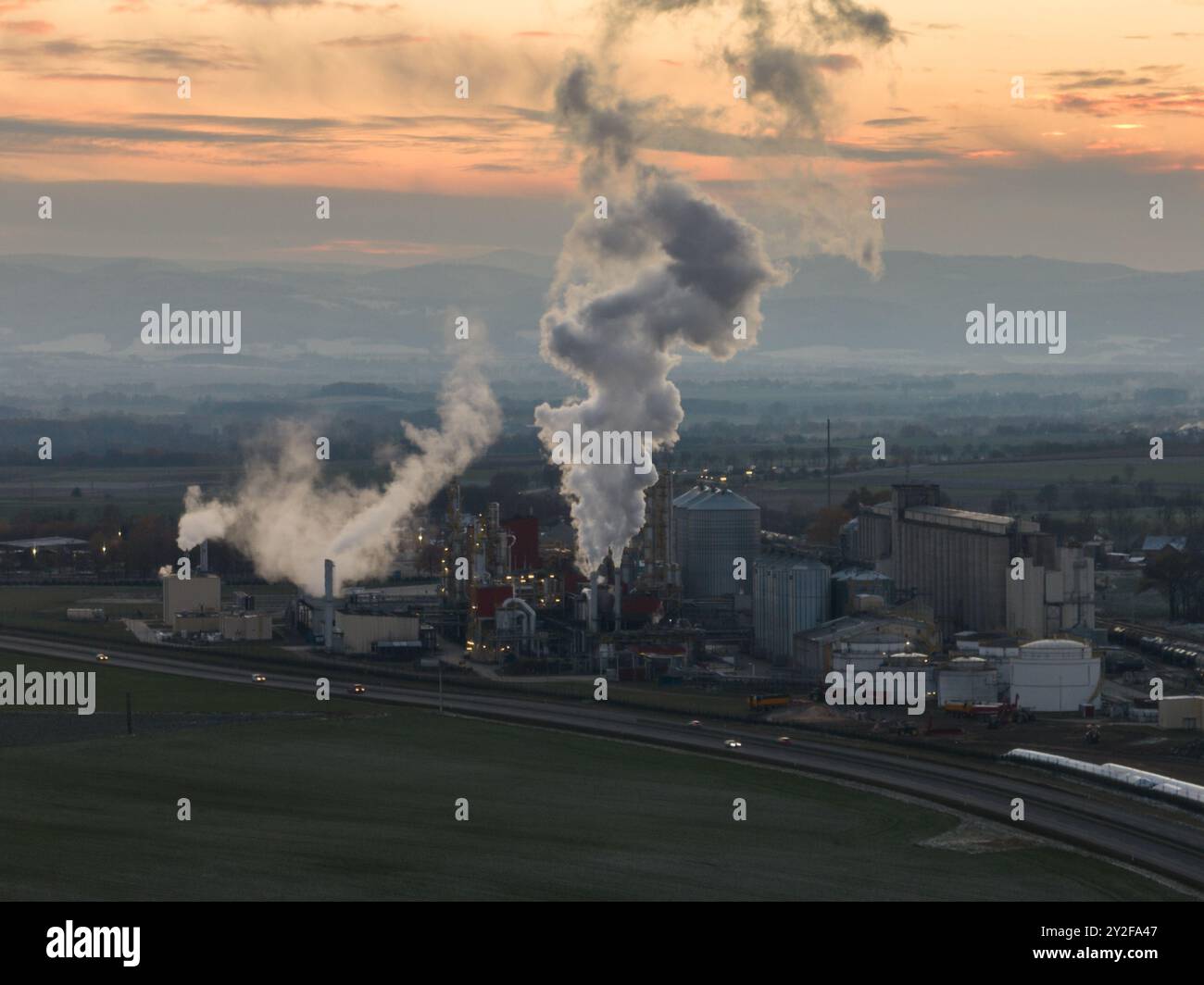 View of methanol and ethanol factory. Polish producer of bioethanol and ...