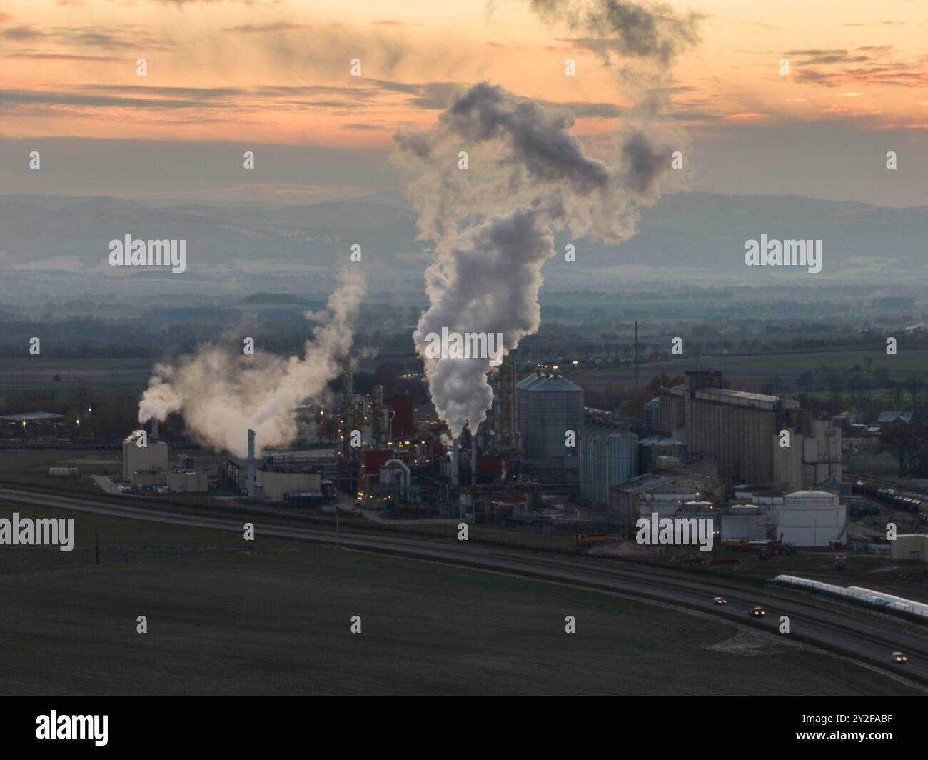 View of methanol and ethanol factory. Polish producer of bioethanol and ...