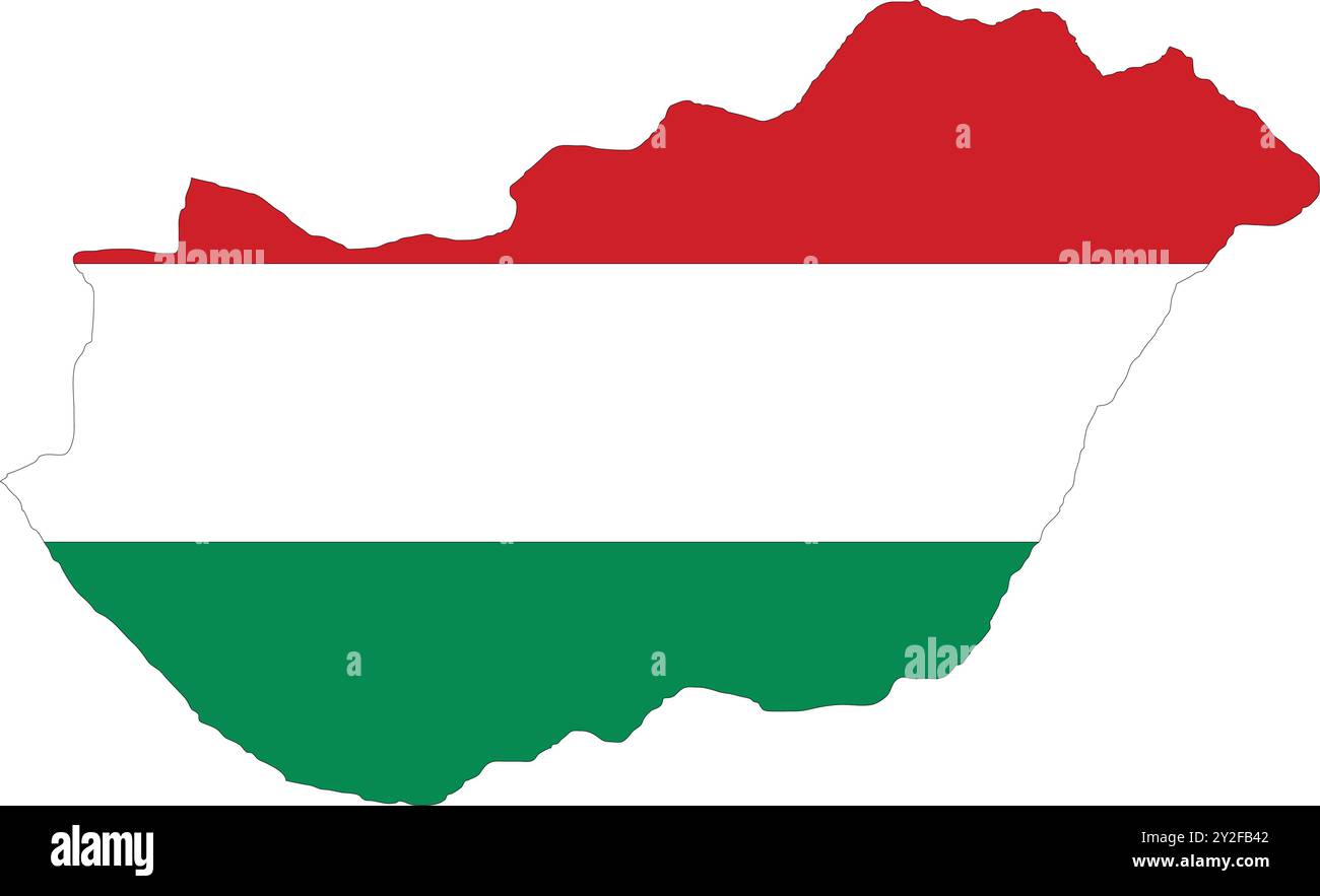 Hungary Flag in Map, Hungary Map with Flag, Map of Hungary, Map with Flag, Nation Flag Hungary ...